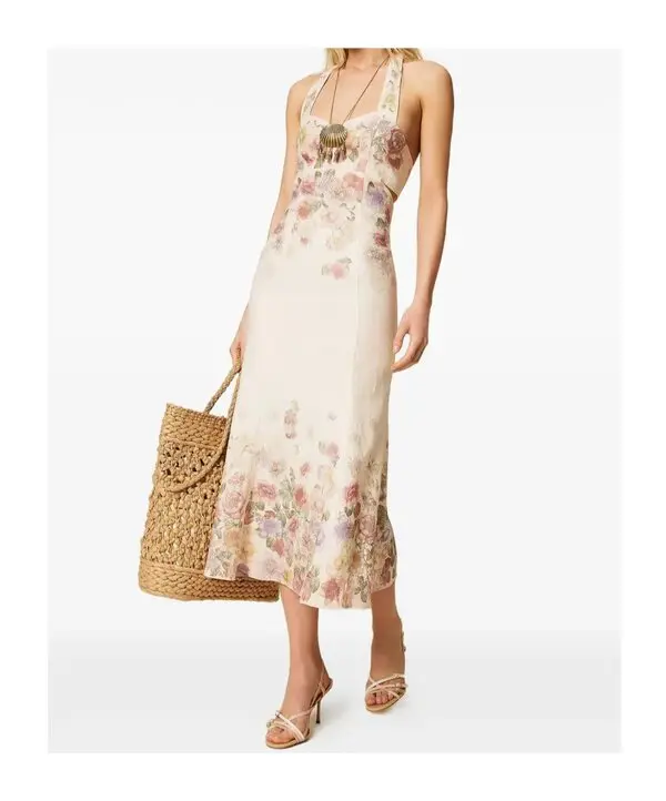 TWINSET Floral Halterneck Maxi Dress