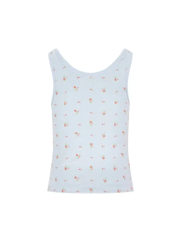 Prada Floral Print Tank Top - Blue