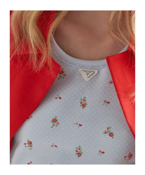 Prada Floral Print Tank Top - Blue