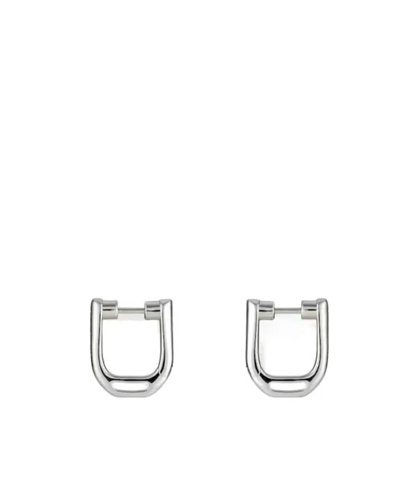 Gucci Staffa Small Hoop Earrings - White