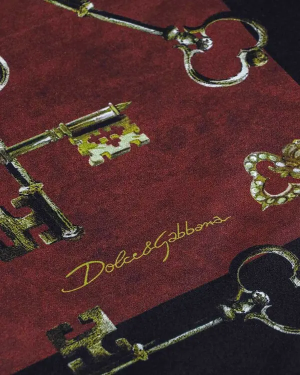 Dolce & Gabbana Silk Printed Silk Scarf - Red