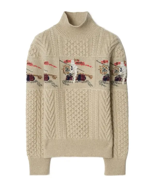 Burberry Aran Intarsia Turtleneck Jumper