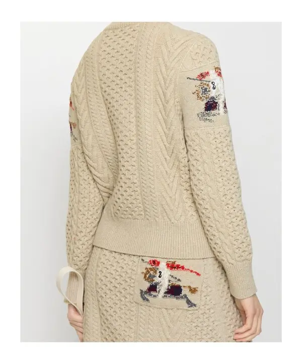 Burberry Aran Intarsia Turtleneck Jumper