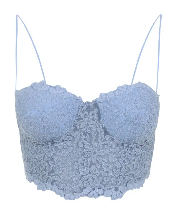Ermanno Scervino Strapless Lace Bustier Top