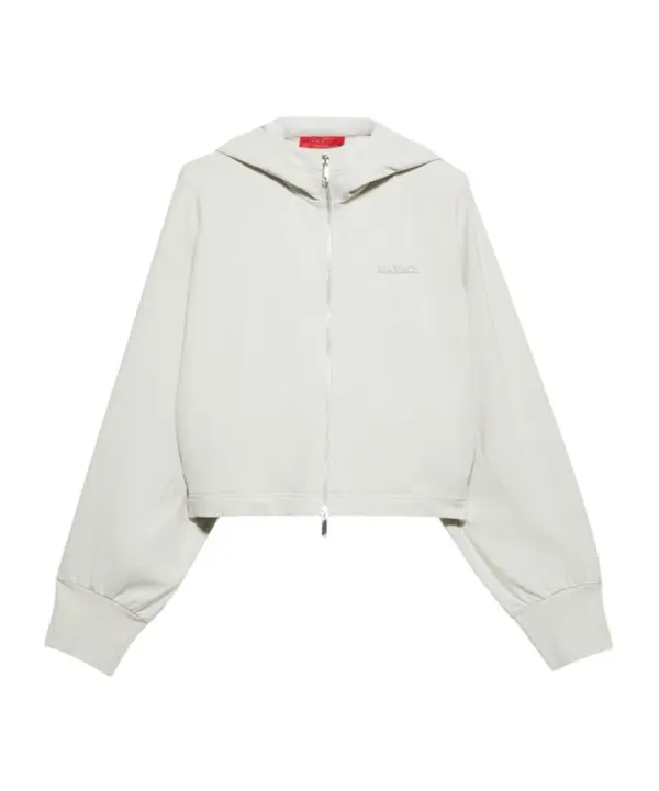 MAXCO. Oversized Cropped Hoodie With Drawstring Hem