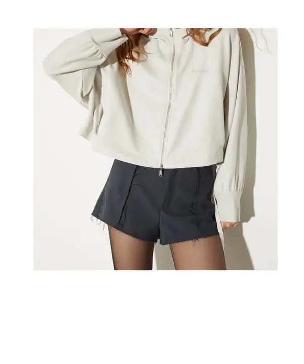 MAXCO. Oversized Cropped Hoodie With Drawstring Hem
