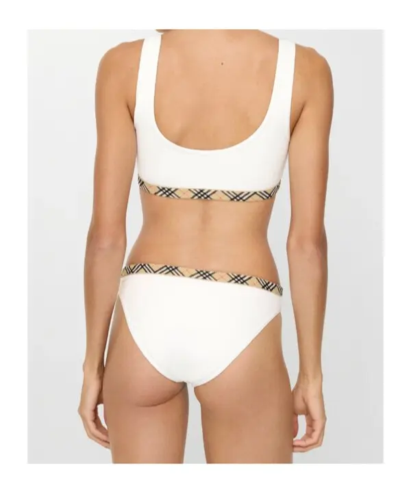 Burberry Samphire Check Crop Bikini Top