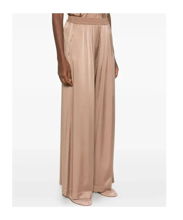FORTE_FORTE Wide Leg Pleated Trousers - Nude