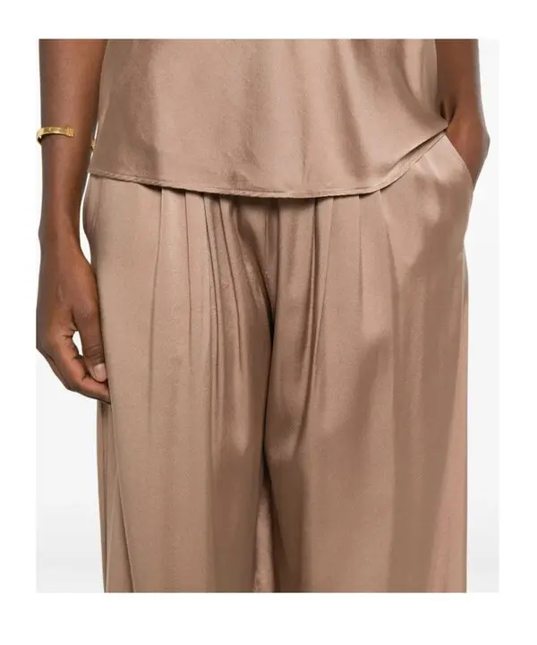 FORTE_FORTE Wide Leg Pleated Trousers - Nude