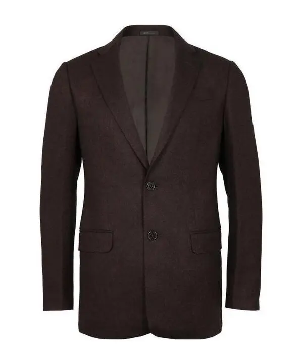 Emporio Armani Single-breasted Suit Jacket With Notch Lapel - Dark Red