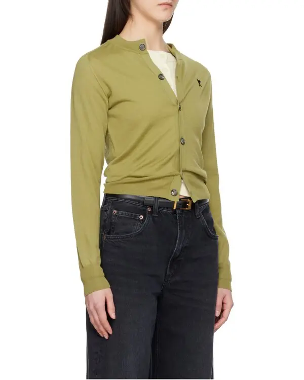 AMI Paris De Coeur Crewneck Cardigan