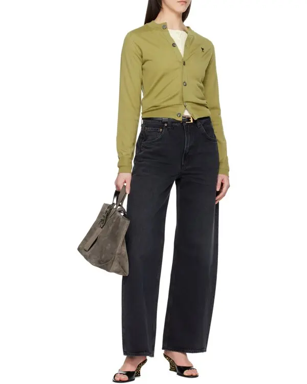 AMI Paris De Coeur Crewneck Cardigan