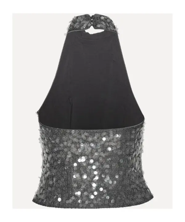 ROTATE BY BIRGER CHRISTENSEN Sequin Halter-neck Top