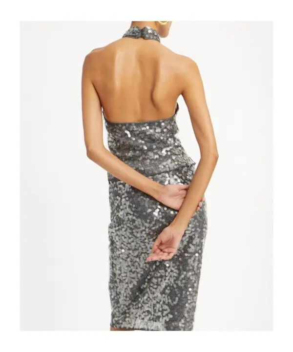 ROTATE BY BIRGER CHRISTENSEN Sequin Halter-neck Top