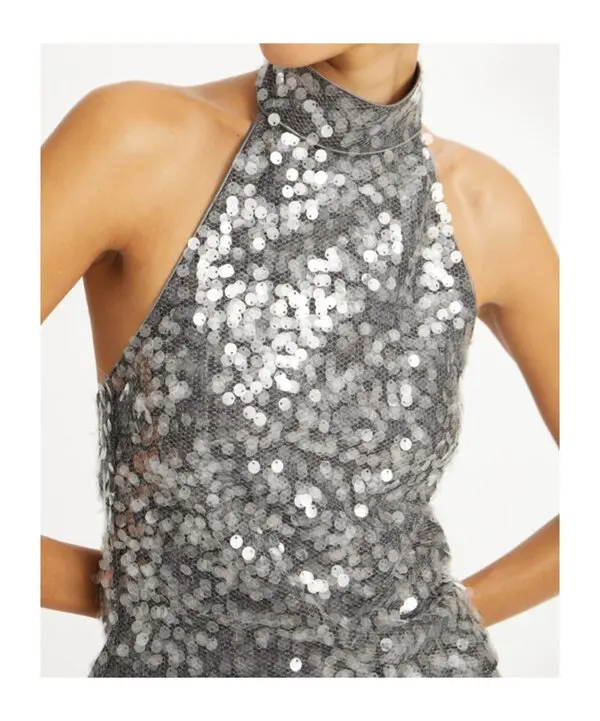 ROTATE BY BIRGER CHRISTENSEN Sequin Halter-neck Top