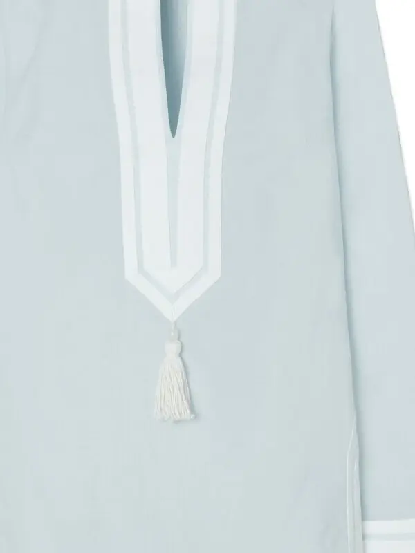 Tory Burch Embroidered Tassel Tunic Top - White