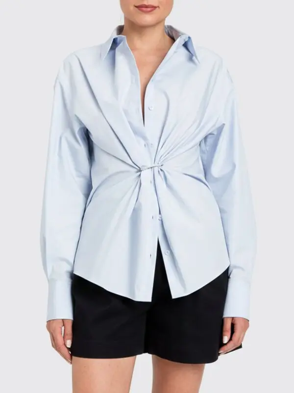 TWINSET Gathered Detail Buttoned Shirt - Blue