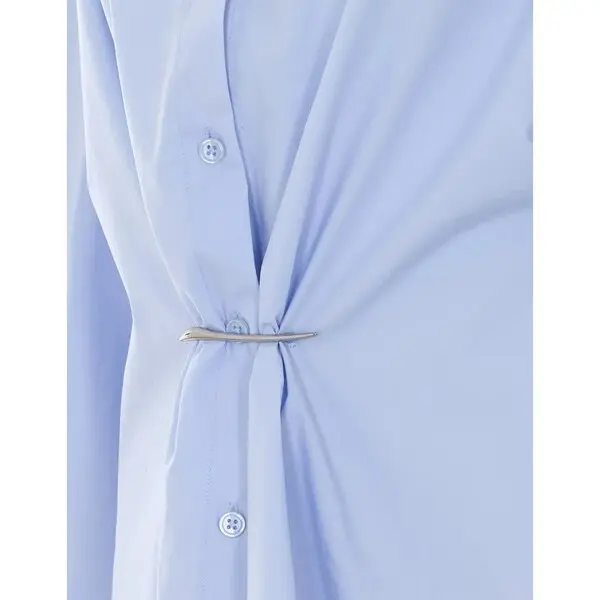 TWINSET Gathered Detail Buttoned Shirt - Blue