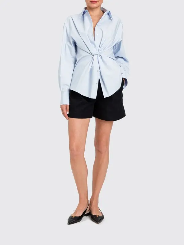 TWINSET Gathered Detail Buttoned Shirt - Blue
