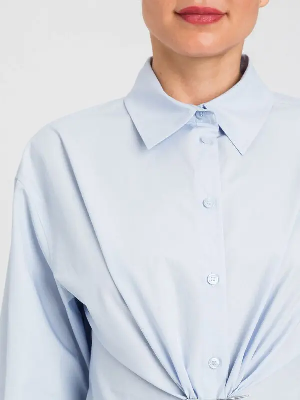 TWINSET Gathered Detail Buttoned Shirt - Blue