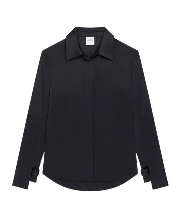 COURREGES Satin Shirt With Lapel Collar