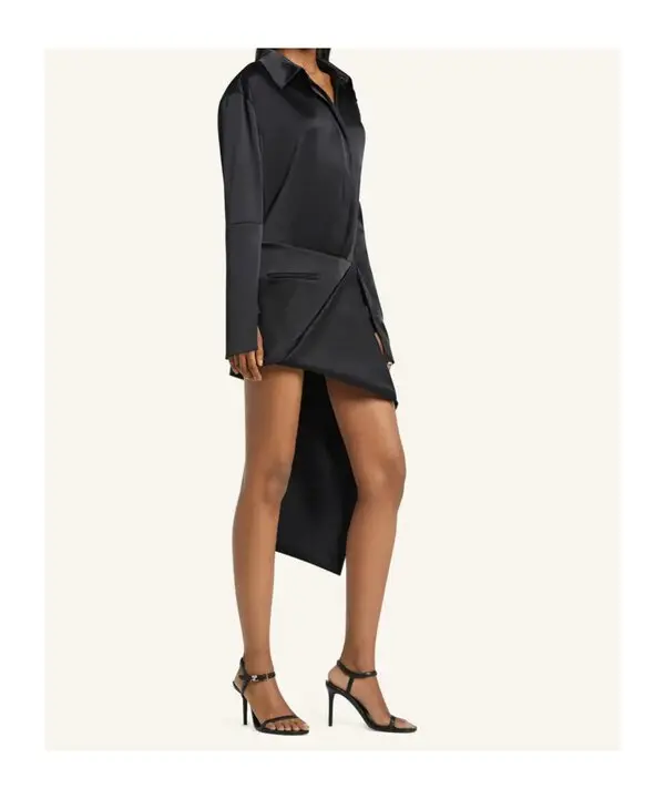 COURREGES Satin Shirt With Lapel Collar