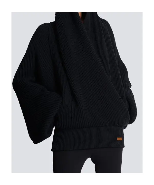 Balmain Oversized Knit Hoodie With Shawl Collar