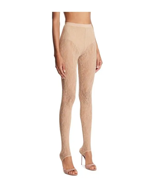 Wardrobe.NYC Lace Stirrup Leggings - Nude