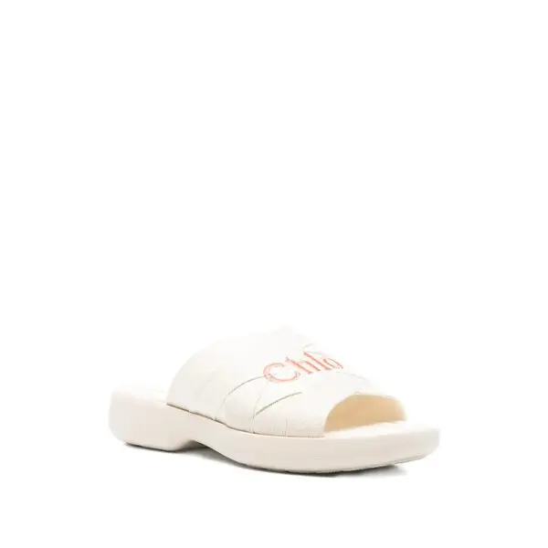 Chloé Open-toe Flat Sandals With Logo Detailing
