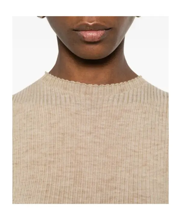 UMA WANG Sleeveless Knit Top With Draped Detail - Nude