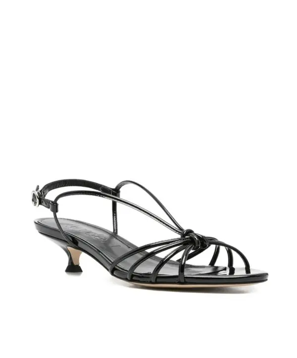 AeydĒ Strappy Kitten Heel Sandals - Black