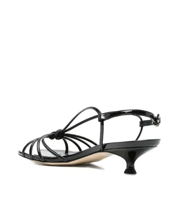 AeydĒ Strappy Kitten Heel Sandals - Black