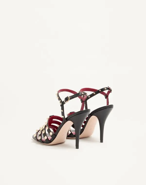 Valentino Garavani Rockstud Kidskin Sandal 100mm - Black