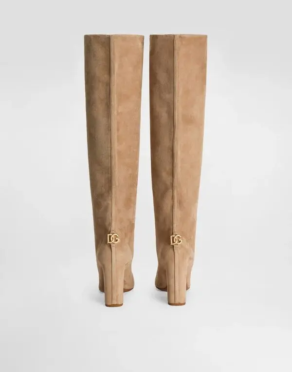 Dolce & Gabbana Knee-high Square-toe Boots - Dove Grey