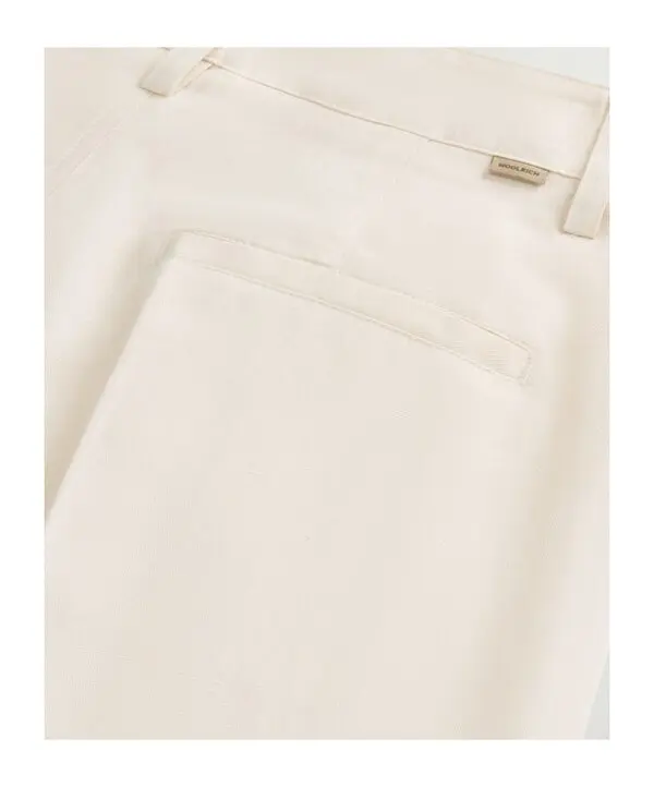 Woolrich Linen-blend Pleated Bermuda Shorts - Milk Cream