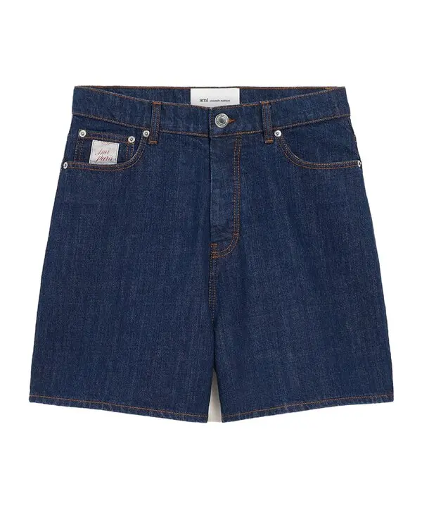 Ami Heritage Label Denim Shorts