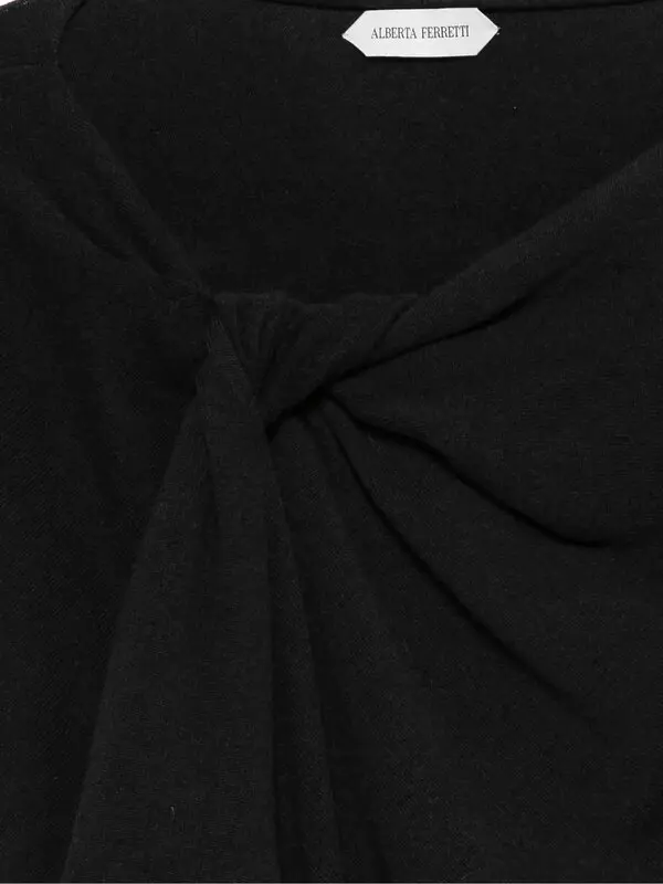 Alberta Ferretti Batwing Sleeve Sweater With Knot Detail