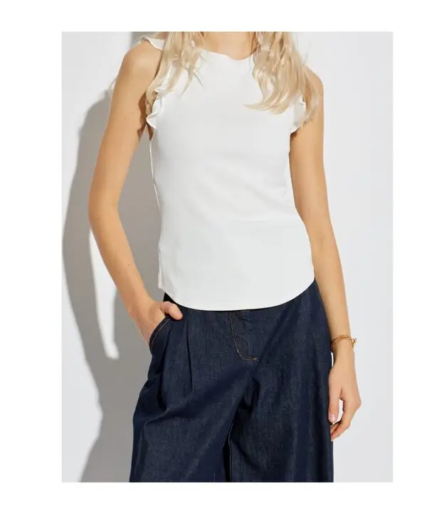 Zimmermann Awaken Ruffled-trim Ribbed Tank Top