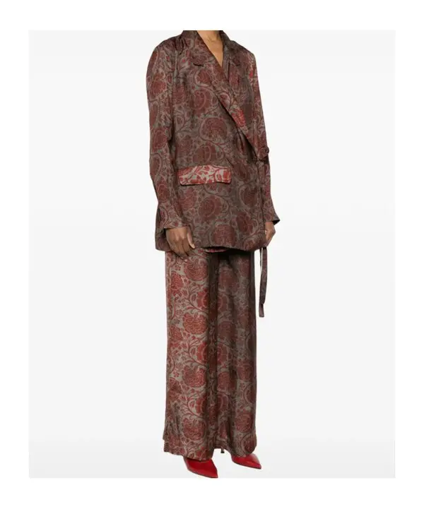 UMA WANG Long Sleeve Floral Print Jacket - Red