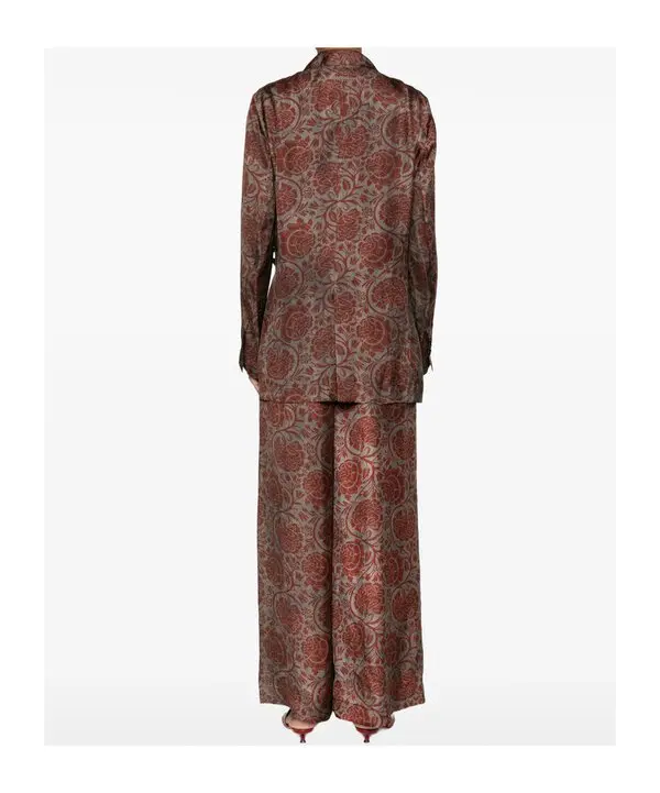 UMA WANG Long Sleeve Floral Print Jacket - Red