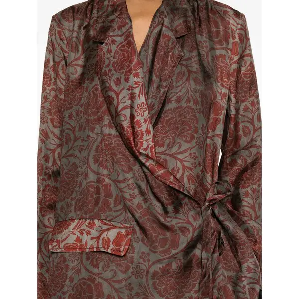 UMA WANG Long Sleeve Floral Print Jacket - Red