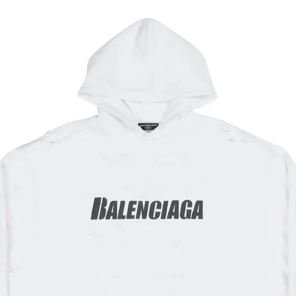 Balenciaga Destroyed Medium Heavy Grabbed Velvet Hoodie