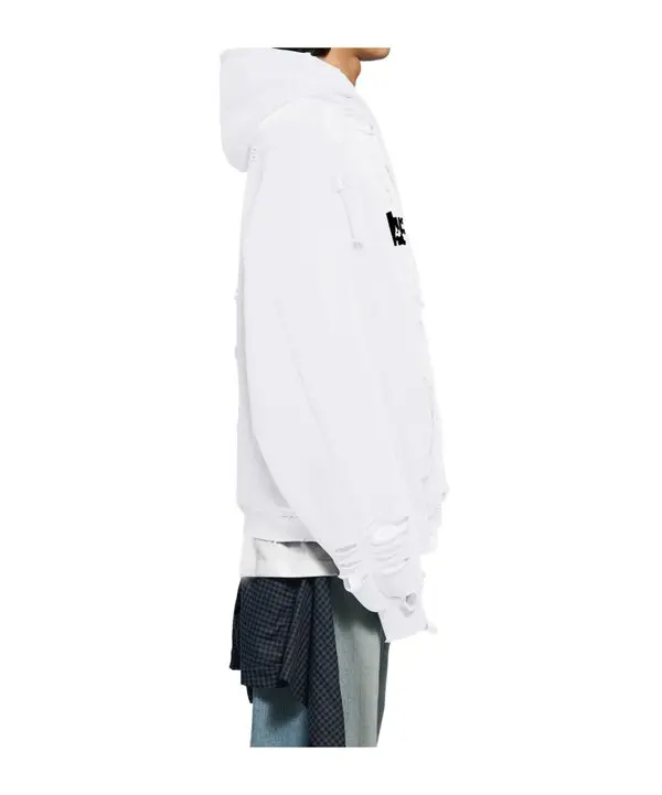 Balenciaga Destroyed Medium Heavy Grabbed Velvet Hoodie