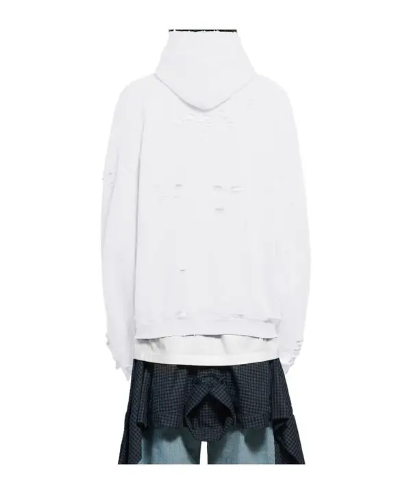 Balenciaga Destroyed Medium Heavy Grabbed Velvet Hoodie