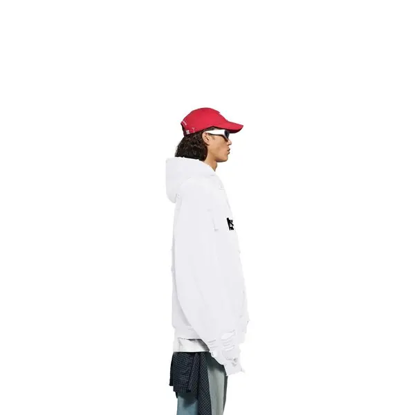 Balenciaga Destroyed Medium Heavy Grabbed Velvet Hoodie