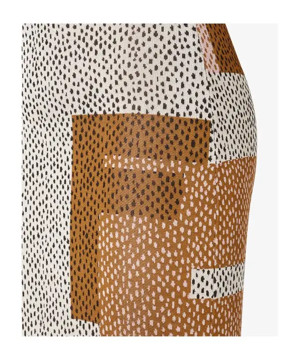Fendi Peppered Falena Motif Square-neck Midi Dress