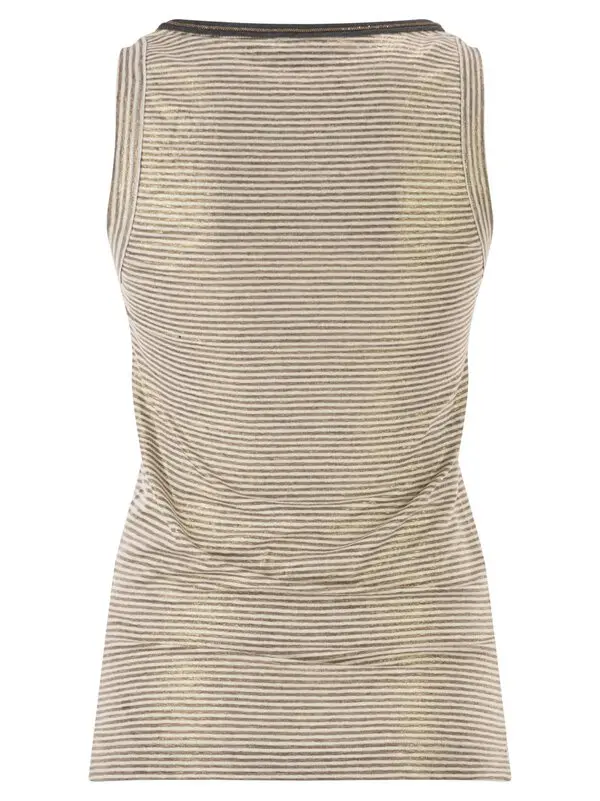 Brunello Cucinelli Striped Sleeveless Tank Top