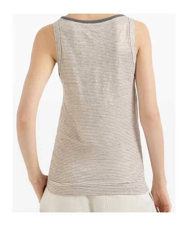 Brunello Cucinelli Striped Sleeveless Tank Top