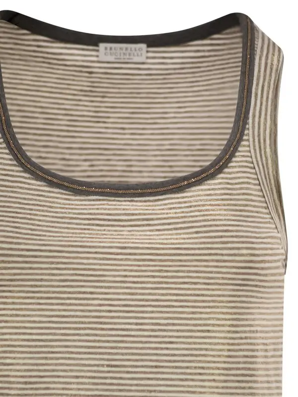 Brunello Cucinelli Striped Sleeveless Tank Top