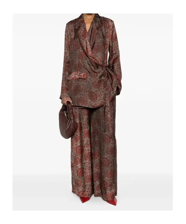 UMA WANG Pansy" Wide-leg Trousers - Red